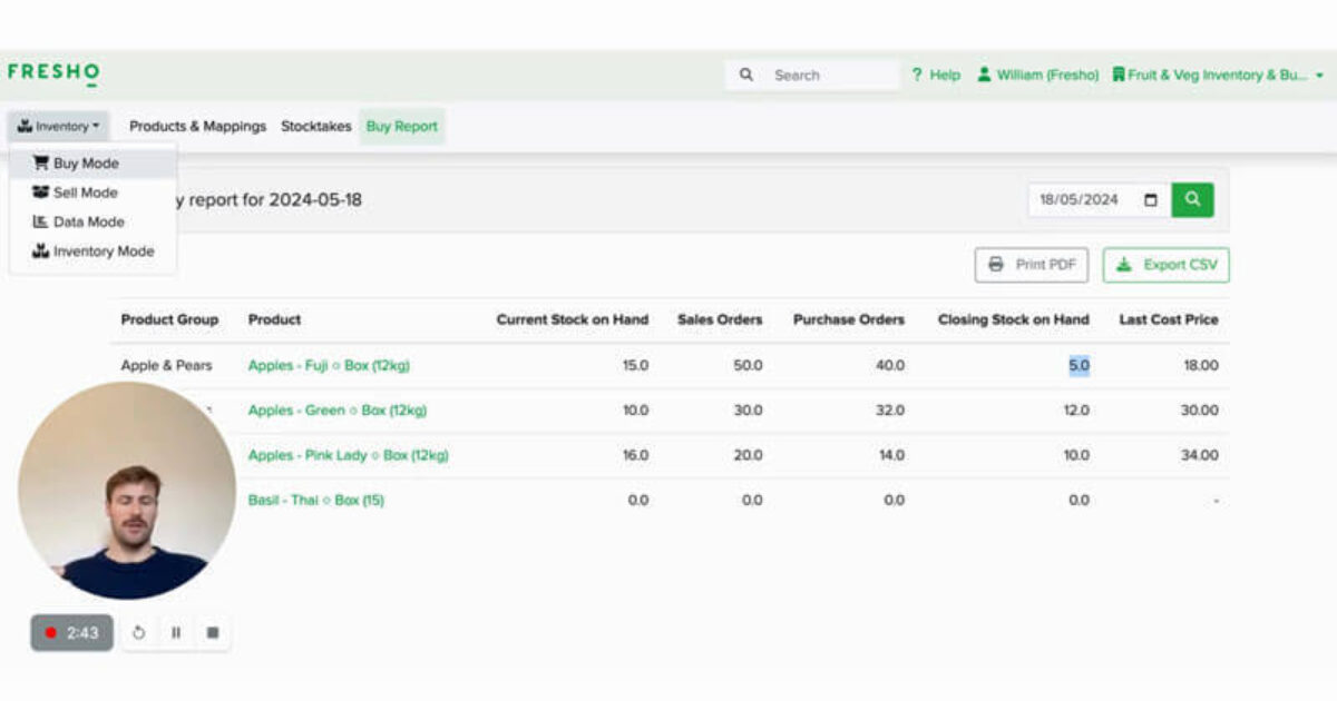 Fresho Inventory Demo | Fresho: UK & Ireland